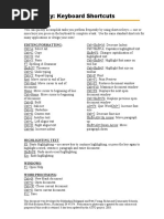 Microsoft Word Basic Keyboard Shortcuts Worksheet | PDF | Art