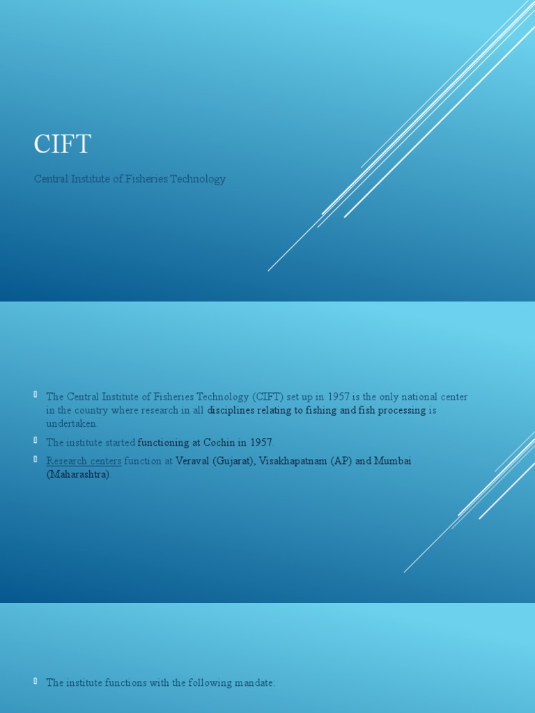 Central Institute of Fisheries Technology | PDF | Wellness