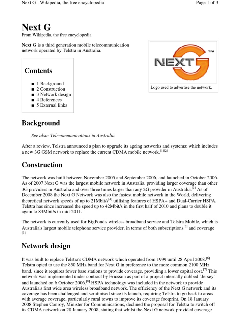 Next G: Next G Is A Third Generation Mobile Telecommunication | PDF ...