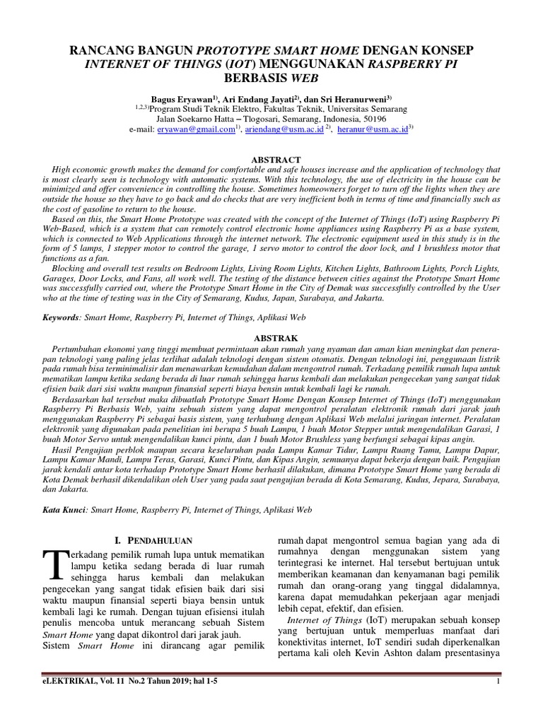 Rancang Bangun Prototype Smart Home Dengan Konsep | PDF | Internet Of ...