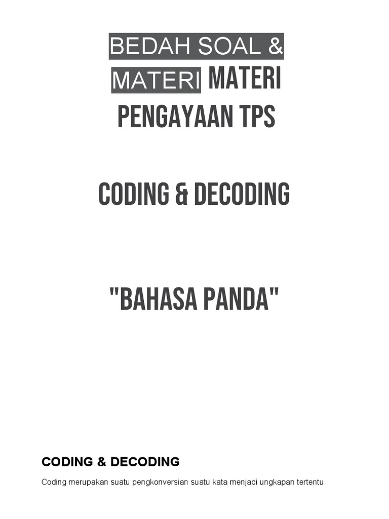 Soal dan Metode Bahasa Panda UTBK | PDF