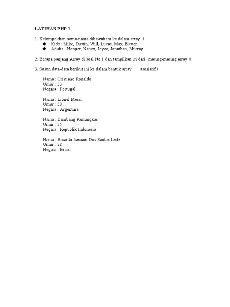 Latihan PHP 1 | PDF | Komputer