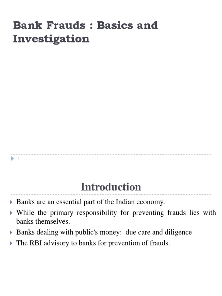 Bank Fraud Investigation Overview | PDF | Banks | Fraud