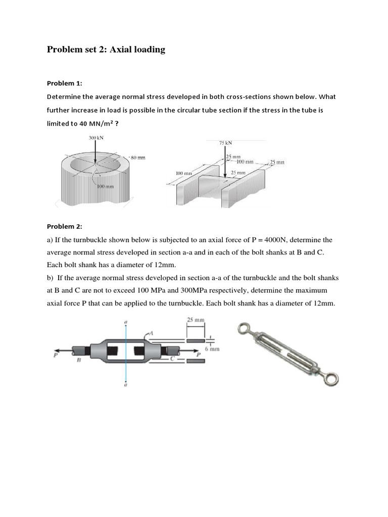 Axial Loading Stress Problems | PDF | Teaching Methods & Materials ...