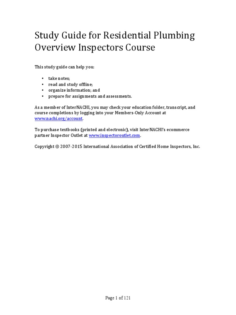 StudyGuide - Residential Plumbing | PDF | Plumbing | Equipment