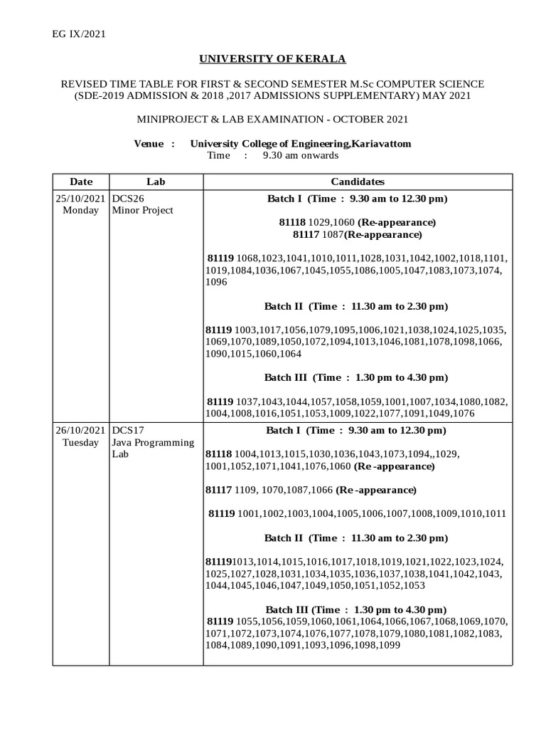 Timetable MSCCS | PDF | Information Retrieval | Computer Programming