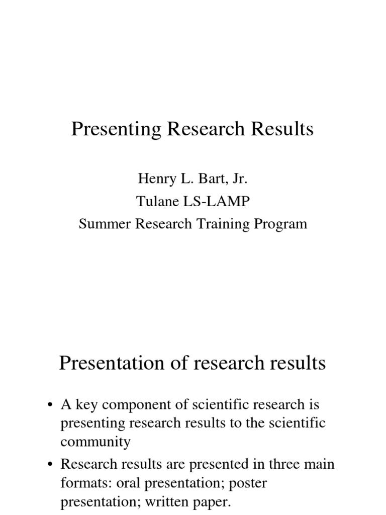 Effective Research Results Presentation | PDF | Scientific Method ...