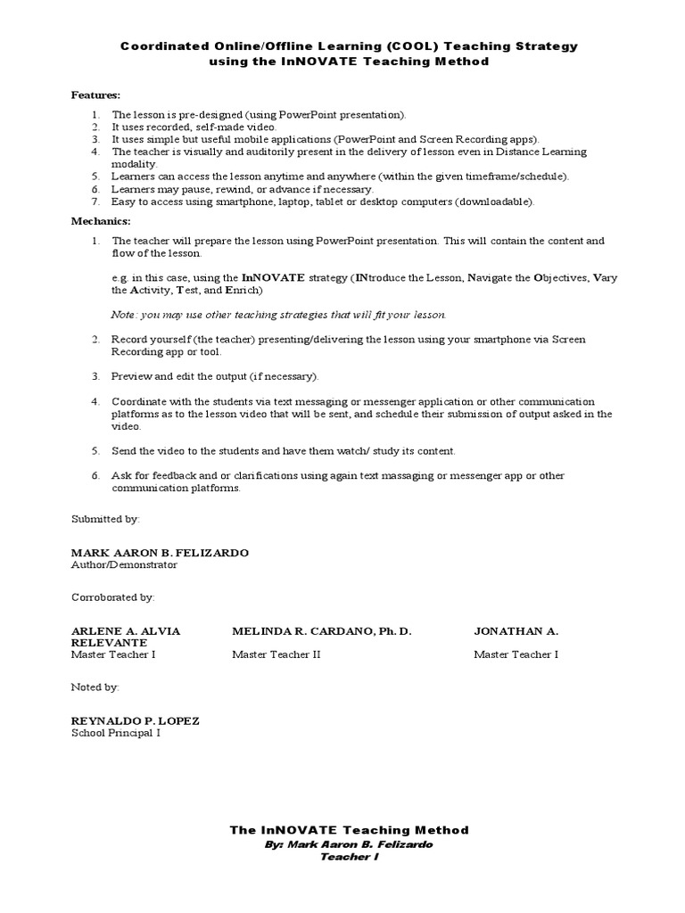 Coordinated Offline Learning | PDF | Teaching Method | Learning