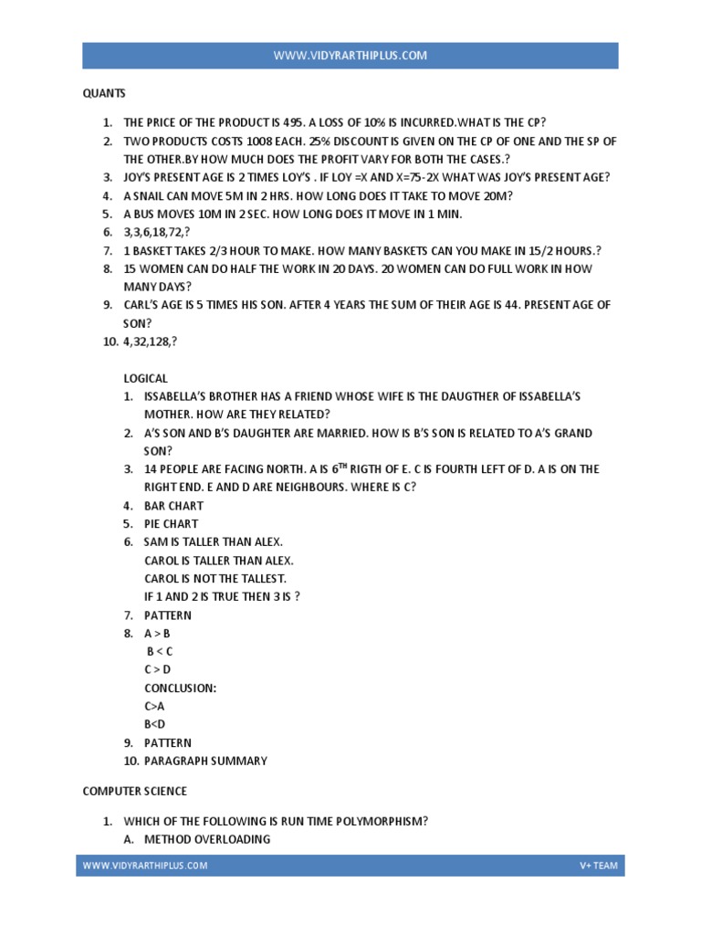 L&T Question Paper | PDF | Class (Computer Programming) | Internet & Web