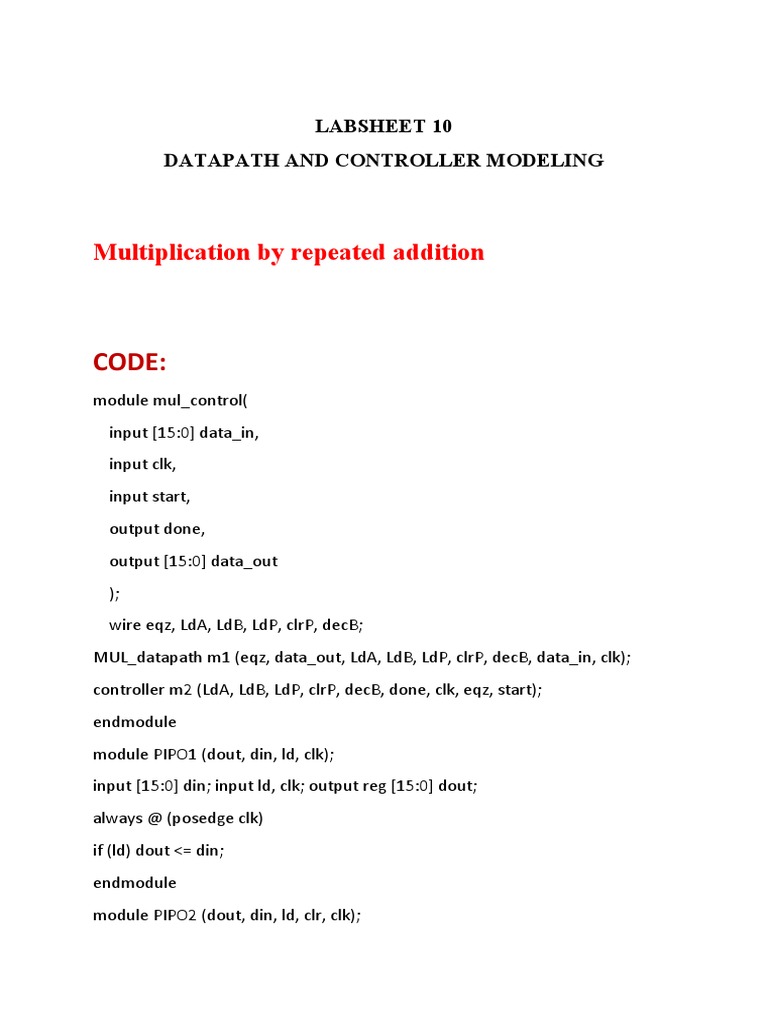 Labsheet 10 Sourav Verilog | Download Free PDF | Information Age | Computing
