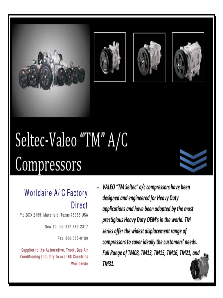 Seltec AC Compressor Catalog 2010 | PDF | Truck | Vehicle Technology
