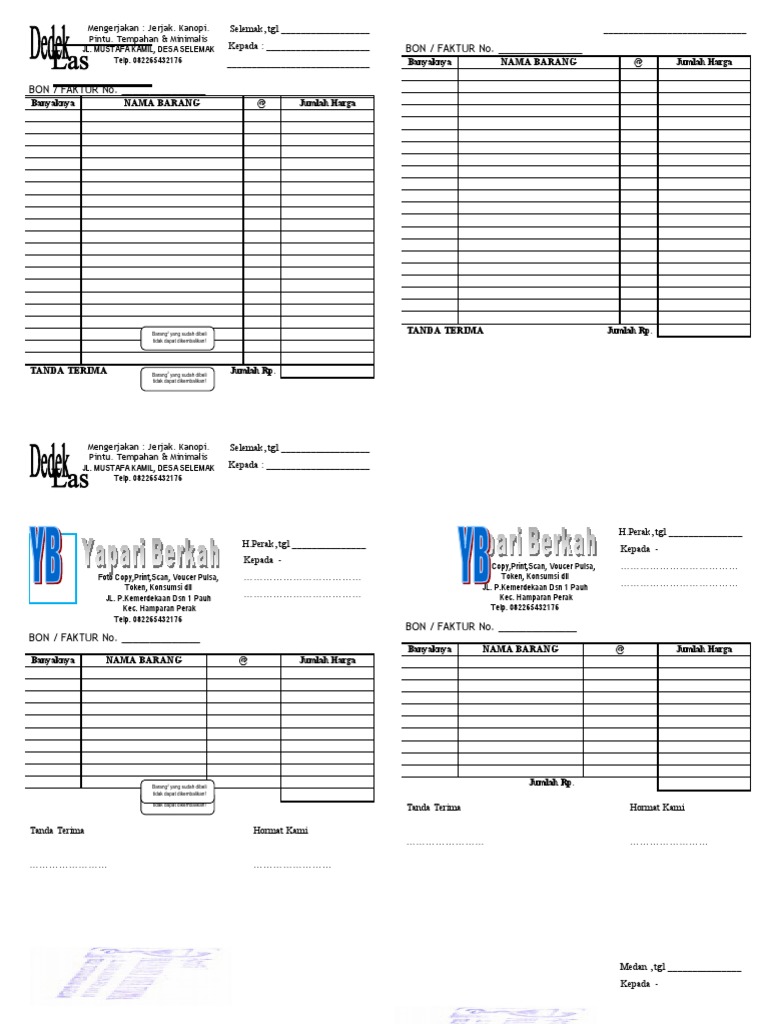 Nota Toko Besi 3x1 | PDF