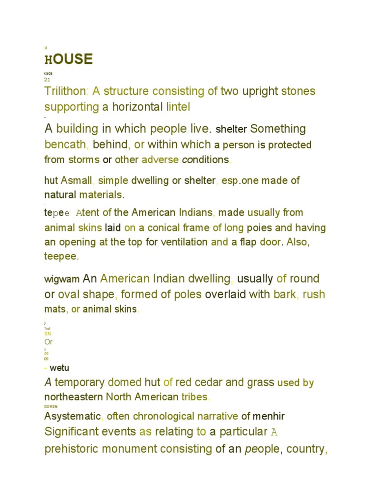 Prehistoric Architecture Terms | PDF | Archaeology