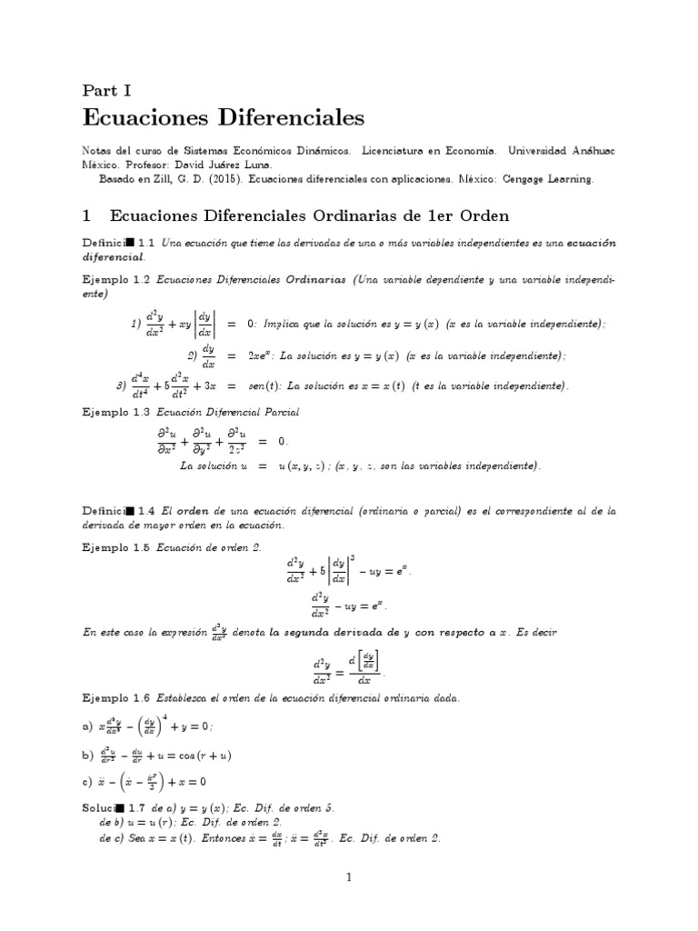 EDO de Primer Orden | PDF | Ecuaciones | Funciones y mapeos