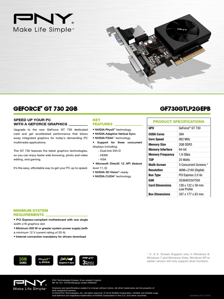 Geforce GT 730 2GB Gf730Gtlp2Gepb: Speed Up Your PC With A Geforce ...