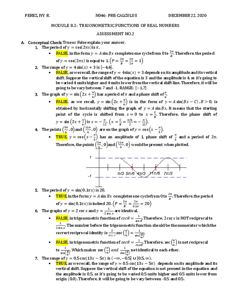 ESci 110 - N046 - Lesson 8.2 Assessment | Download Free PDF | Sine ...