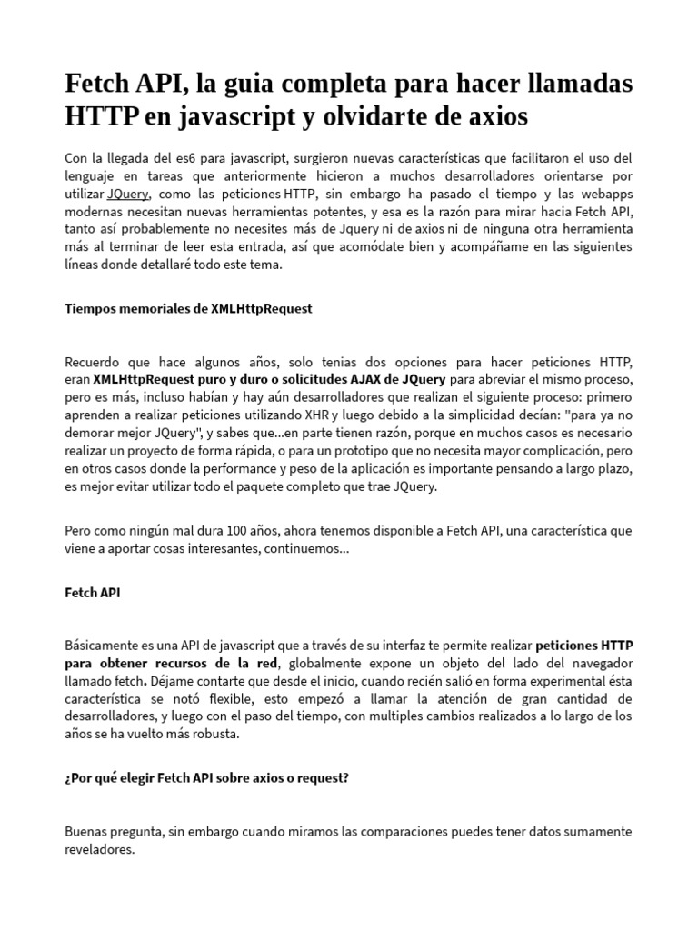 Fetch API | PDF | Json | Script Java