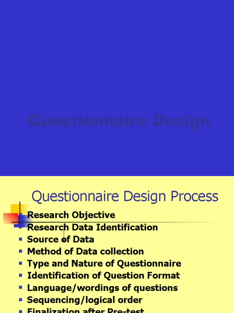 7 - Questionnaire Design | PDF | Questionnaire | Question