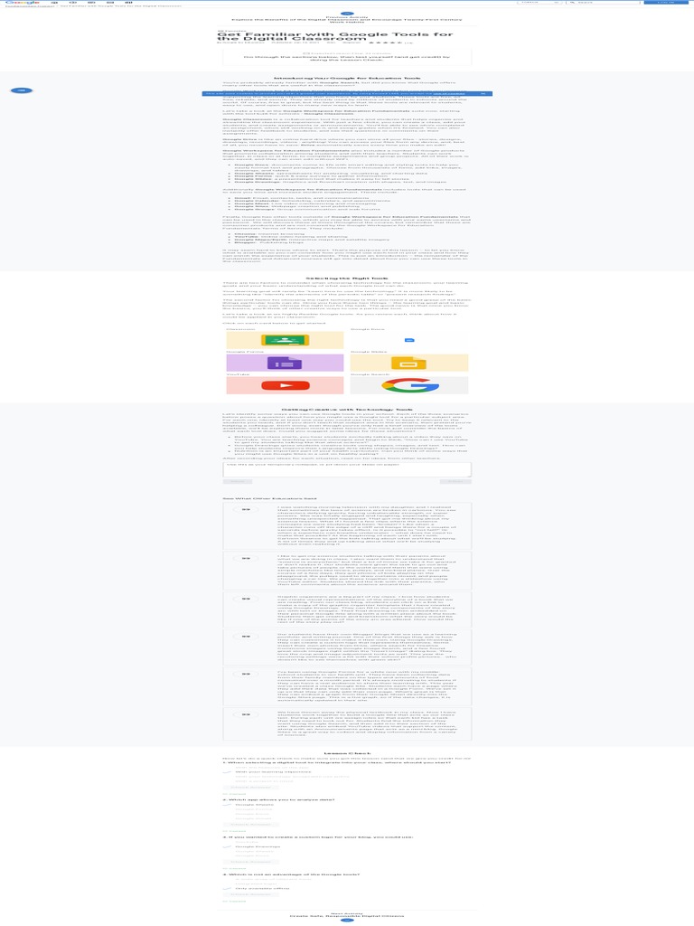 Get Familiar With Google Tools For The Digital Classroom | PDF ...