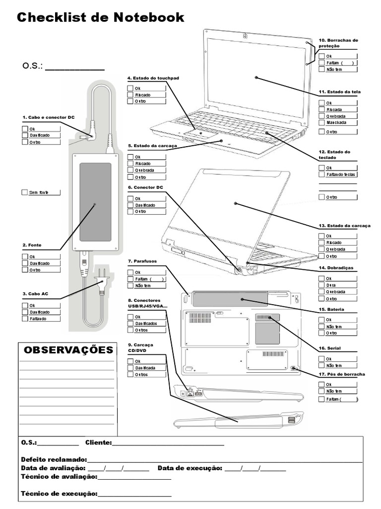Checklist completo para avaliação de notebooks | PDF | Drive de disco ...