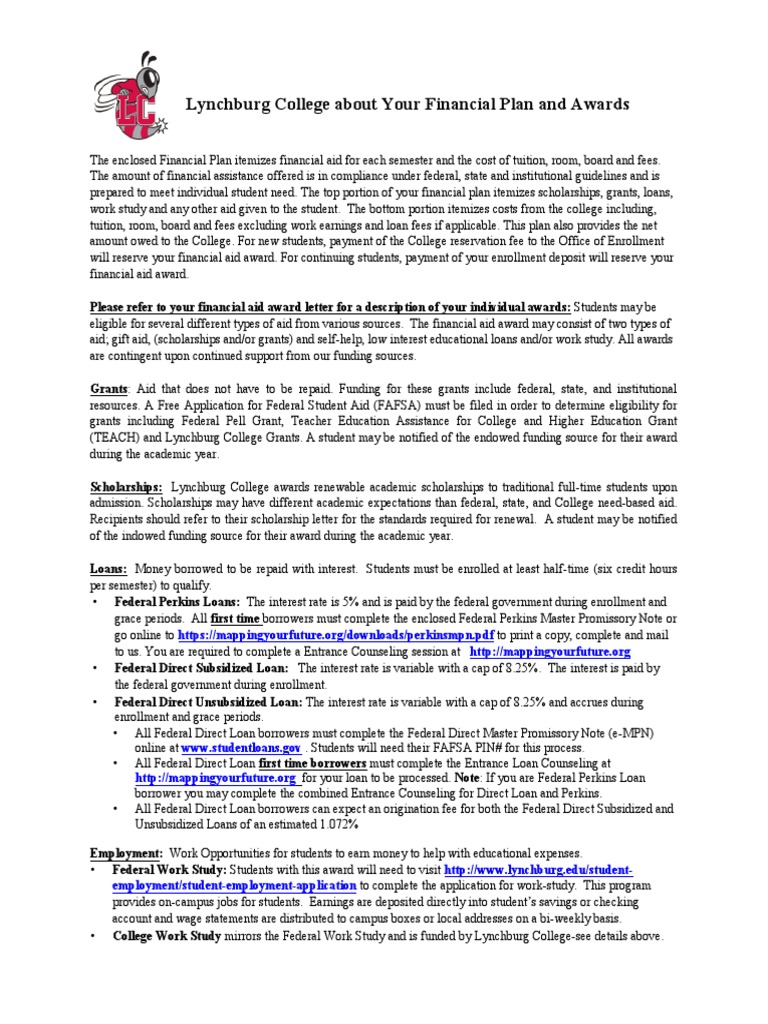 College Financial Plan Template | PDF | Loans | Course Credit