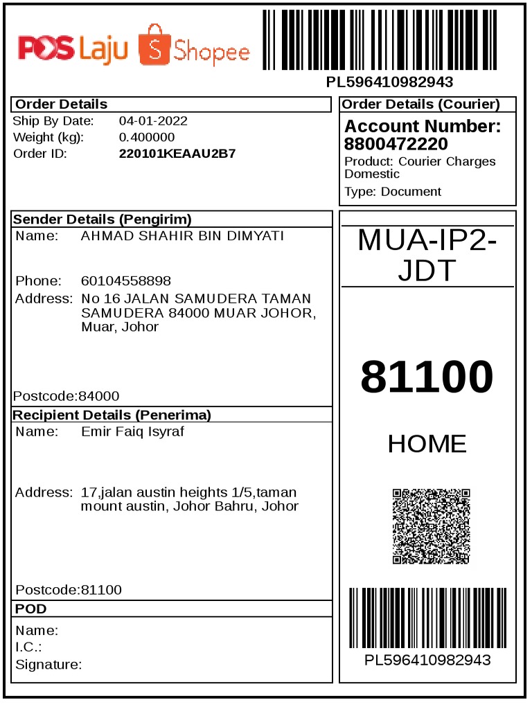 Air Waybill - Standard Delivery - 1 | PDF