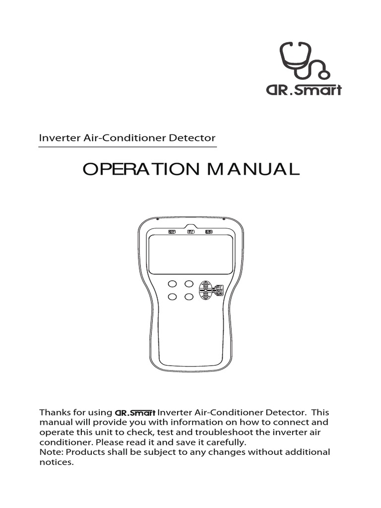 Operation Manual: Inverter Air-Conditioner Detector | PDF | Capacitor ...