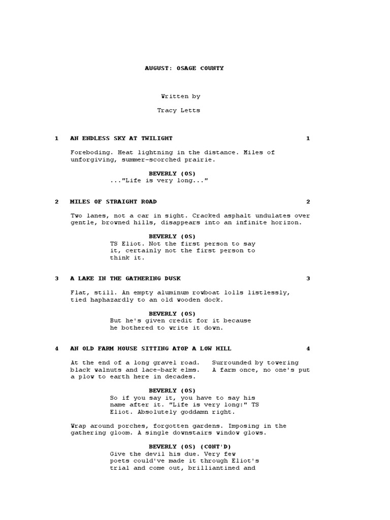 August - Osage County - Script | PDF