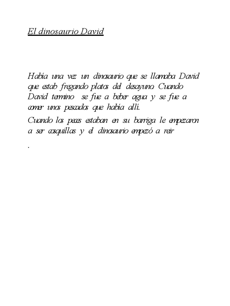 El Dinosaurio David | PDF
