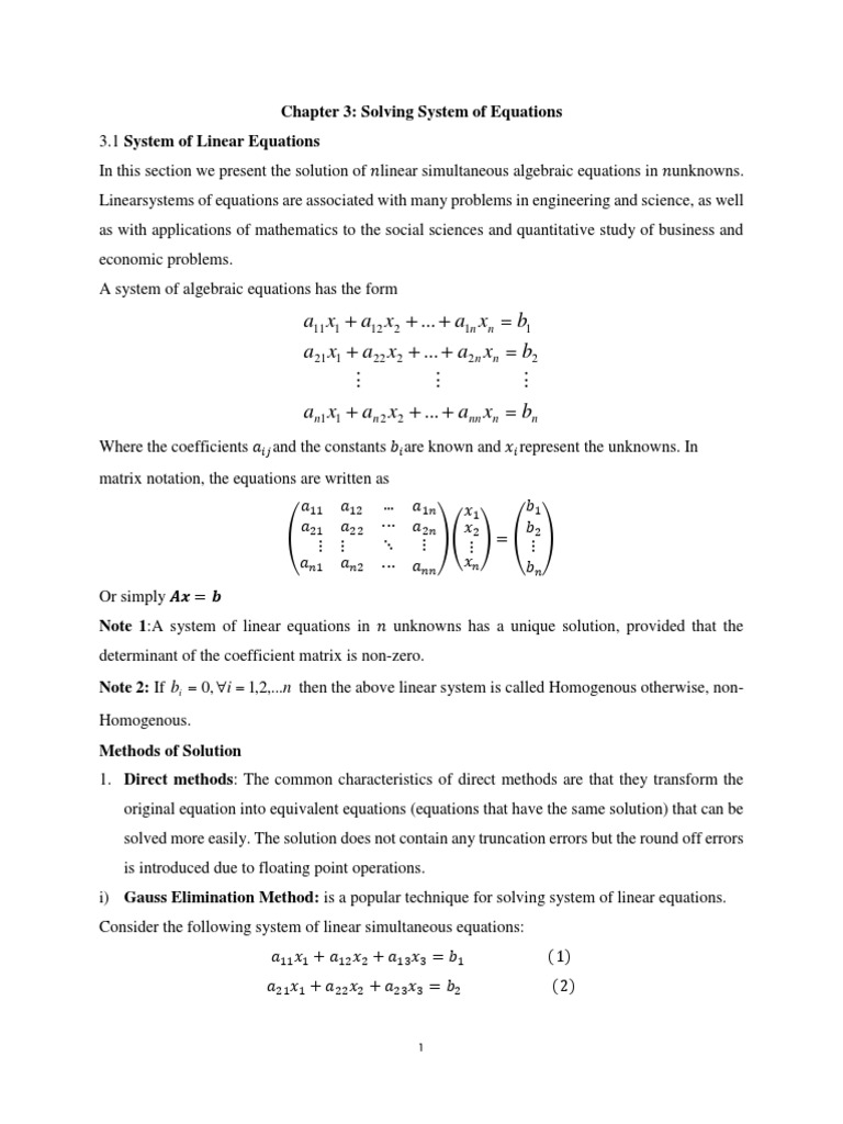 Chapter 3,4 For Engineering | PDF | Equations | System Of Linear Equations