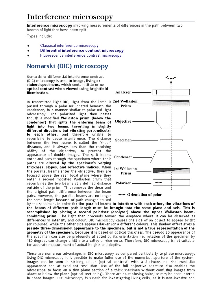 DIC C | PDF | Microscopy | Scientific Techniques