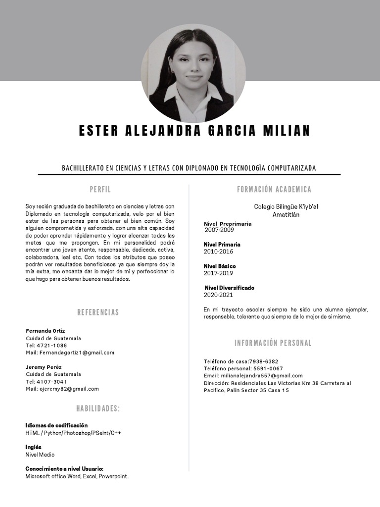 CV de Ester Alejandra Garcia Milian | PDF | Informática | Software