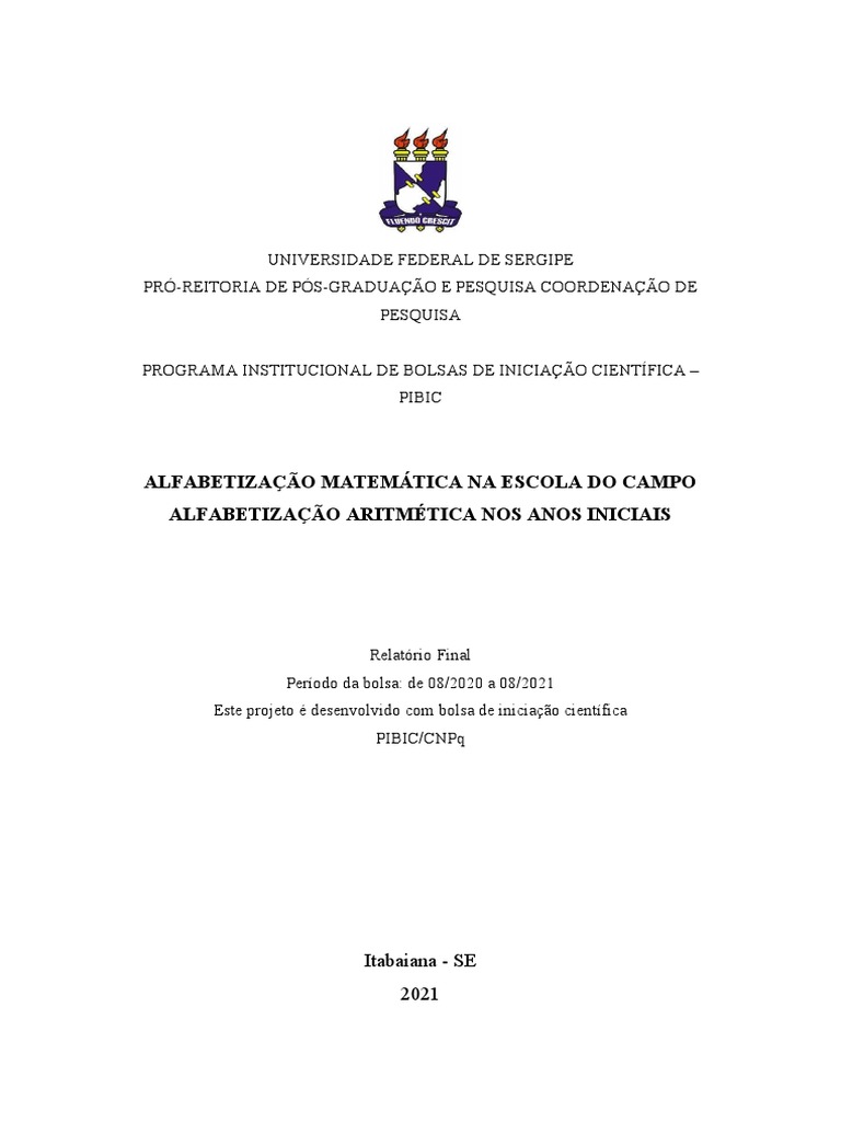 Relatorio - Final - PIBIC - UFS - 2020 - Renata Mendes de Farias | PDF ...
