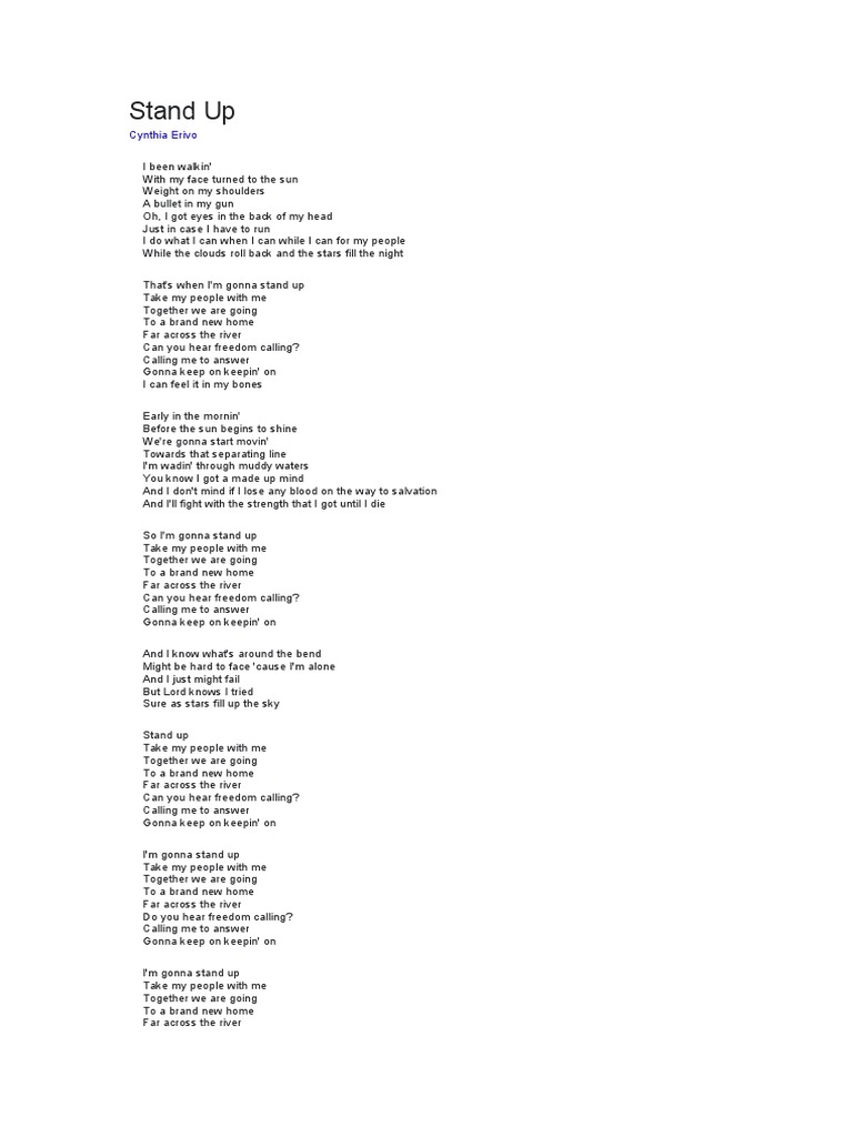 Stand Up: Cynthia Erivo | PDF