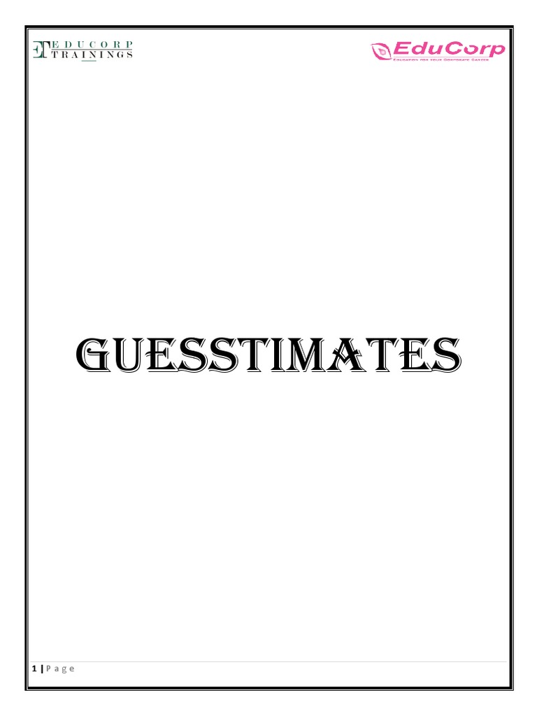 Guesstimate S | PDF