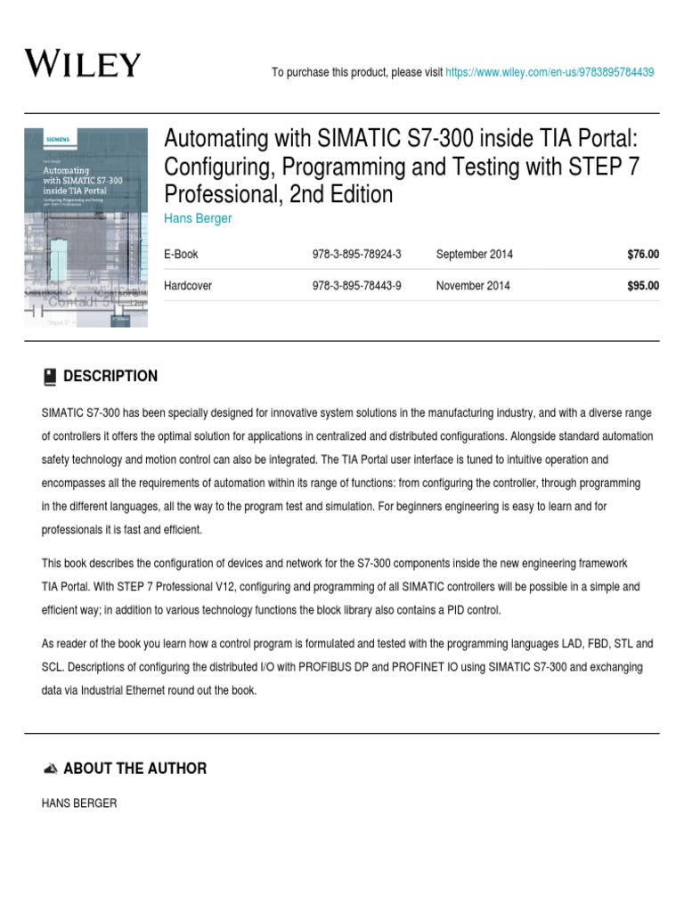 Automating With SIMATIC S7-300 Inside TIA Portal: Configuring ...