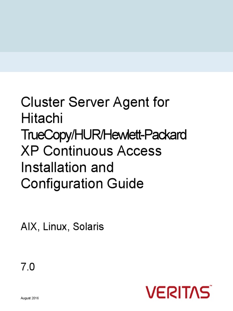 Cluster Server Agent For Hitachi Truecopy/Hur/Hewlett-Packard XP ...
