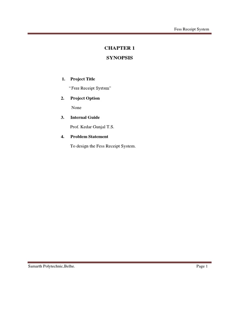 Automating School Fees: A Case for a Digital Fee Receipt System | PDF ...