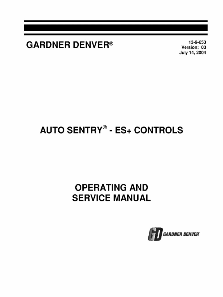 Gardner Denver Auto Sentry ES+ Controls OM SM | PDF