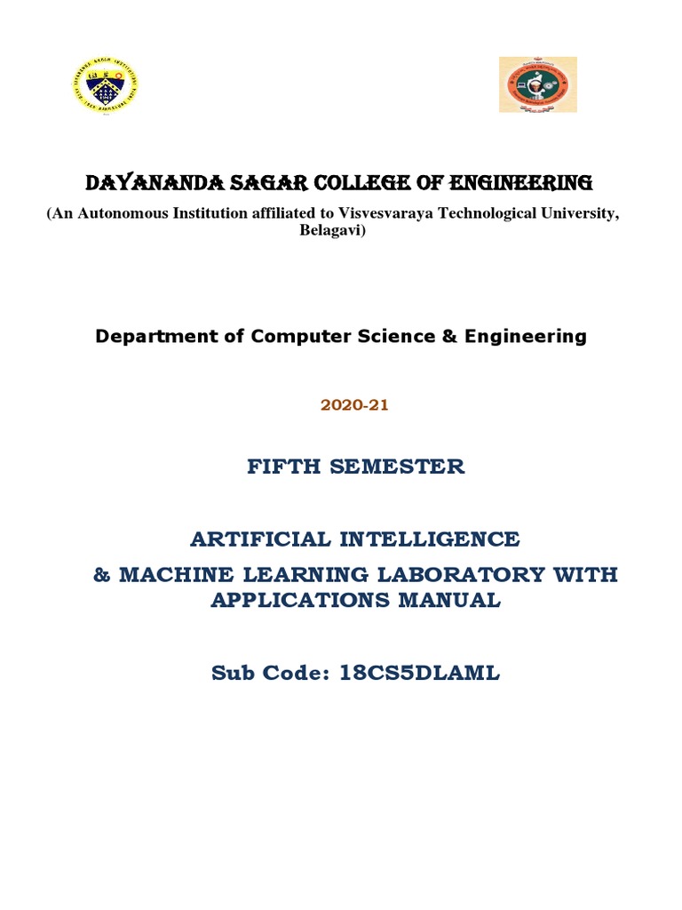 DSCE AI Lab Manual Covers Regression, Clustering, Neural Nets | PDF ...