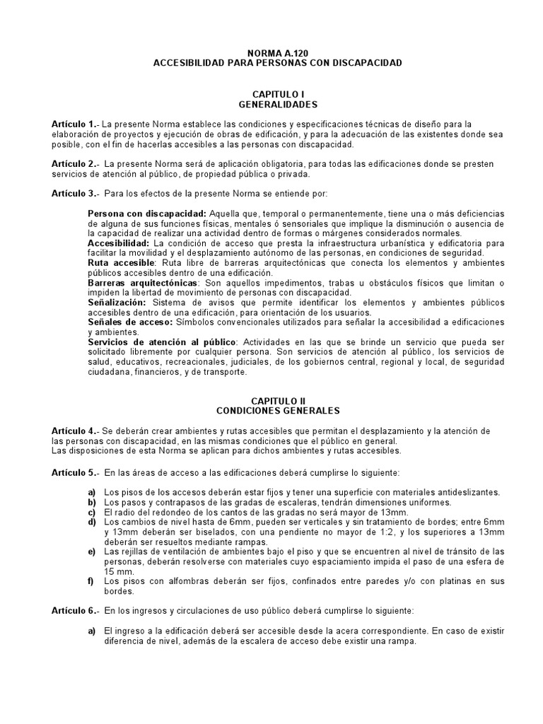 A.120-Accesibilidad para Personas Con Discapacidad | PDF