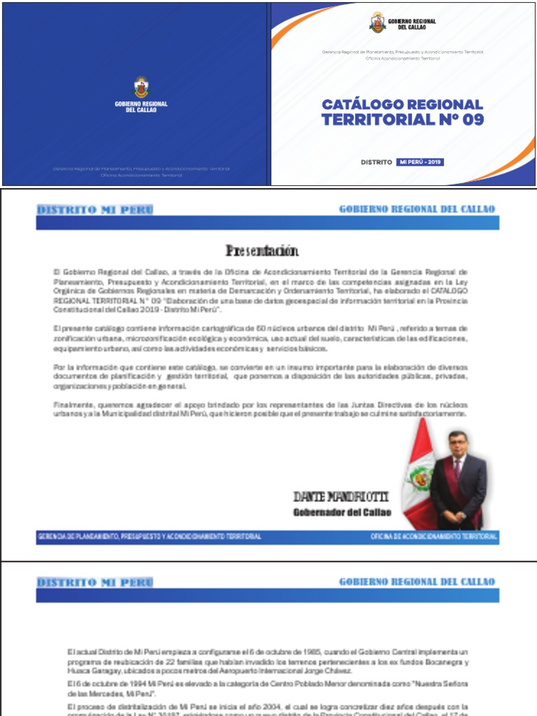 Catálogo Territorial del Distrito Mi Perú | PDF | Planificación urbana ...