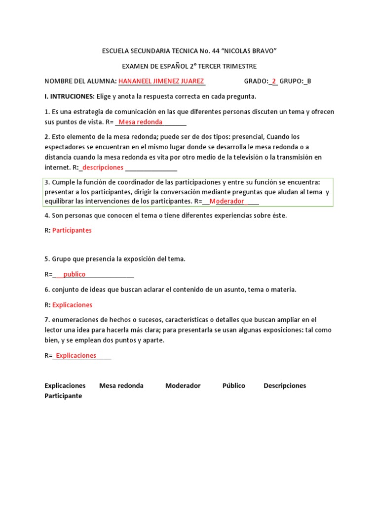 EXAMEN ESPAÑOL 3 Grado Secundaria | PDF | Rima | Canciones