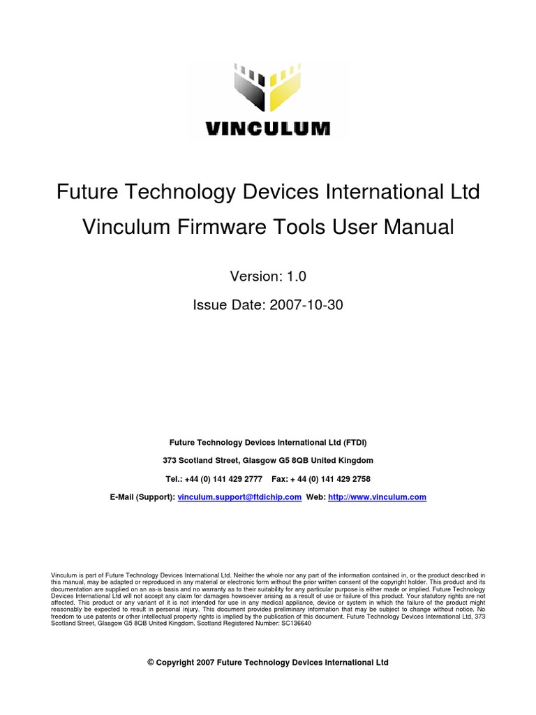 Vinculum Firmware Tools User Manual V1.0 Rev 3.1 | PDF | Computer ...