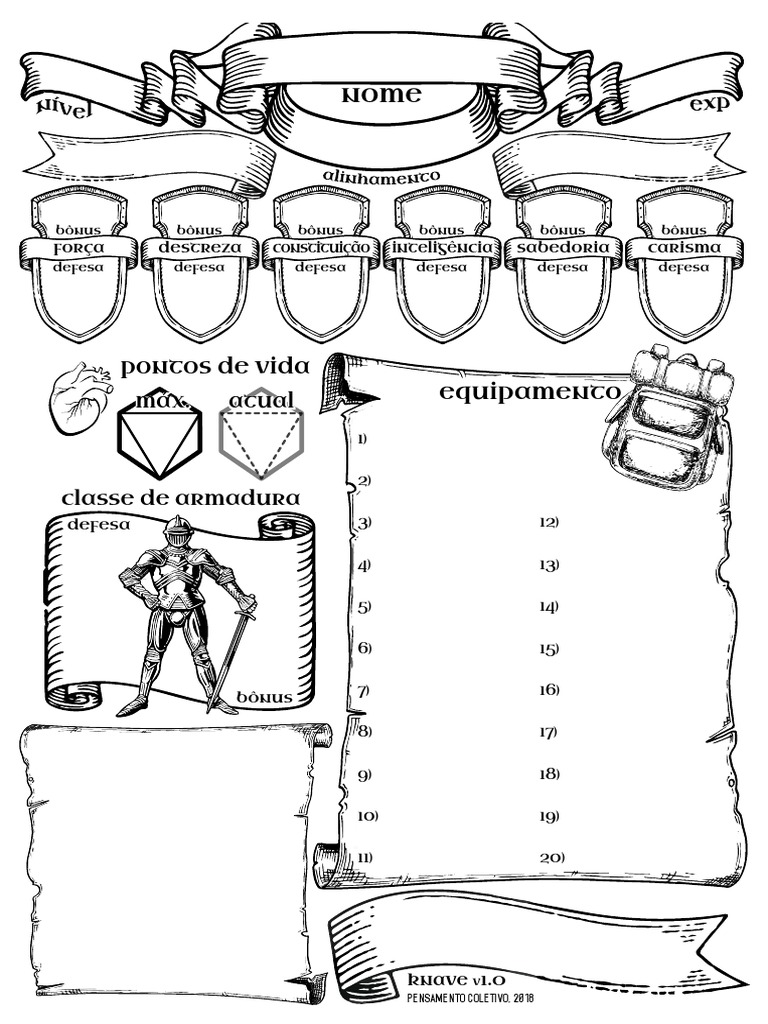 Ficha Editavel Knave Classico | PDF