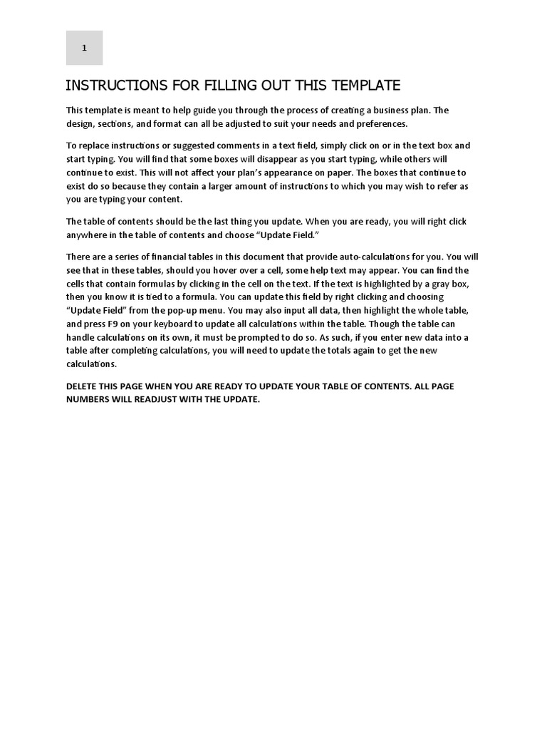 Business Plan Template | PDF | Expense | Mortgage Loan