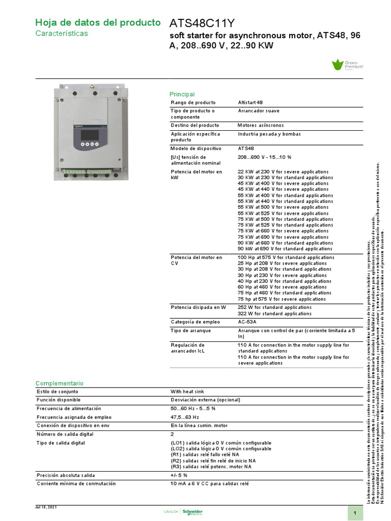 Altistart 48 ATS48C11Y Document | PDF | Relé | Ingenieria Eléctrica