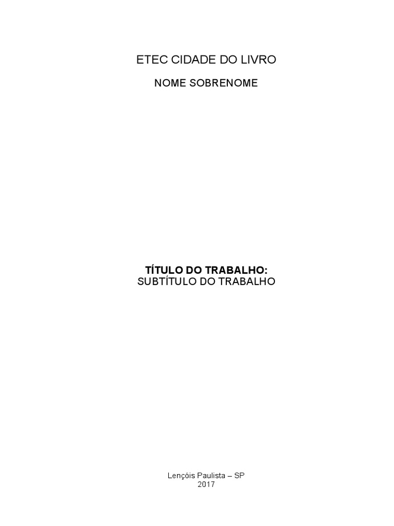 MODELO - TCC - Etec - Cidade - Do - Livro - (Revisado 1 Modulo) | PDF | Caixa alta e caixa baixa ...