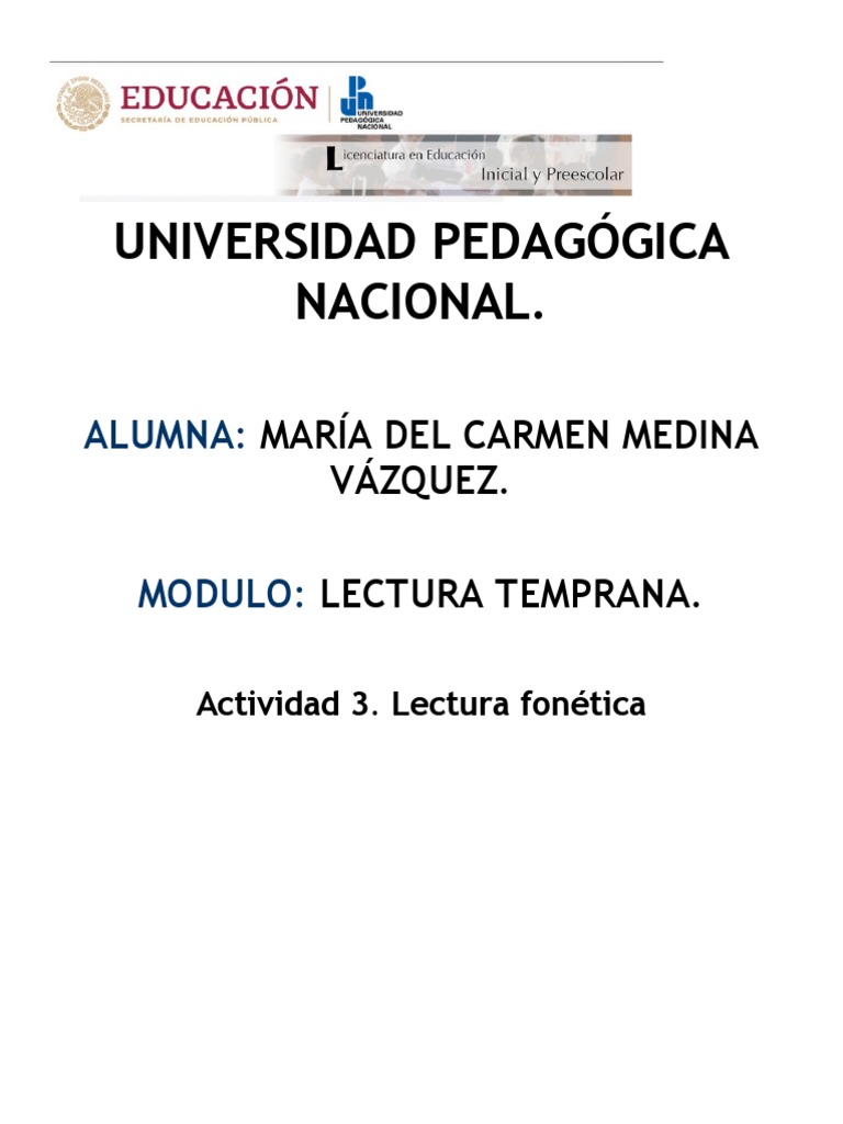 Actividad 3. Lectura Fonética | PDF