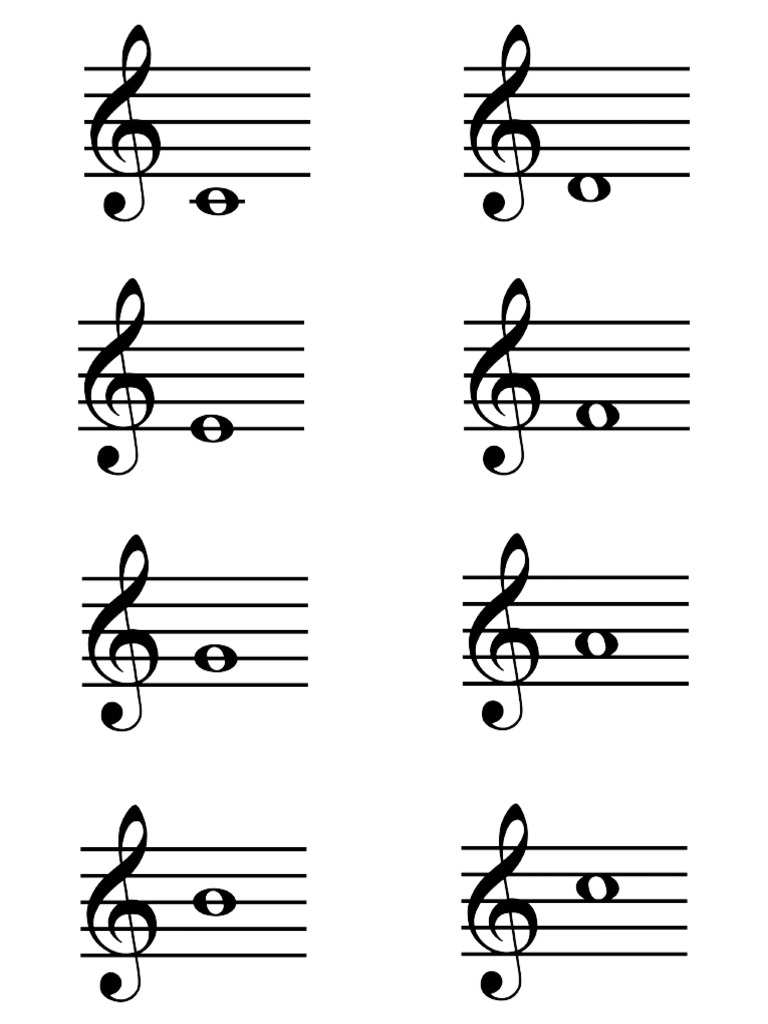 Treble Clef Natural Notes C4 - C6 | PDF